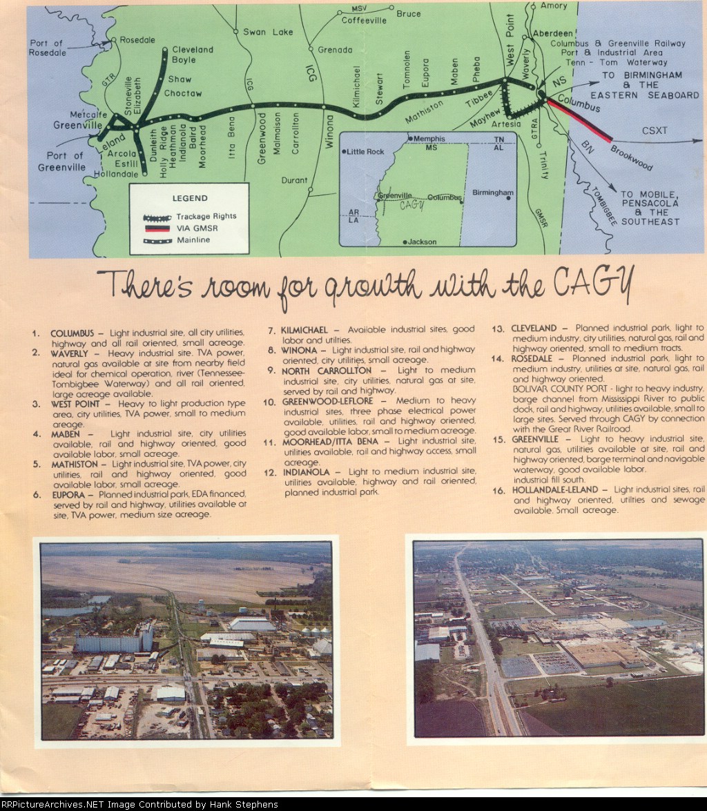 Inside of CAGY maketing pamphlet from 1990s